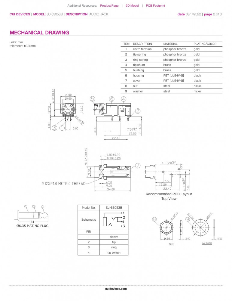 SJ-63053B datasheet page 2