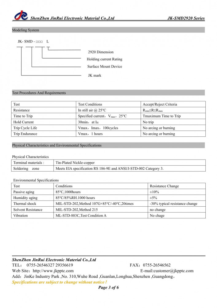 JK-SMD075L datasheet page 3