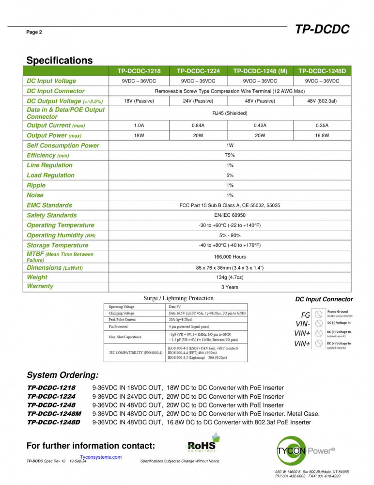 TP-DCDC-1248D technical document page 2