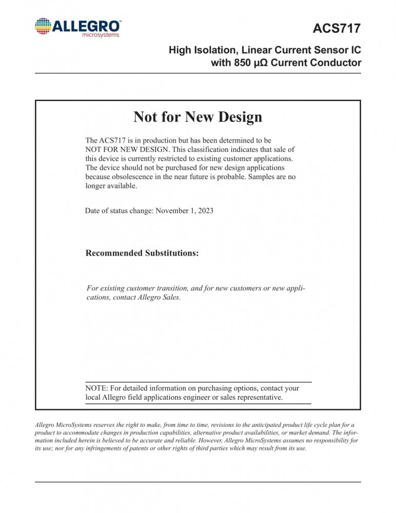 ACS717 datasheet page 1