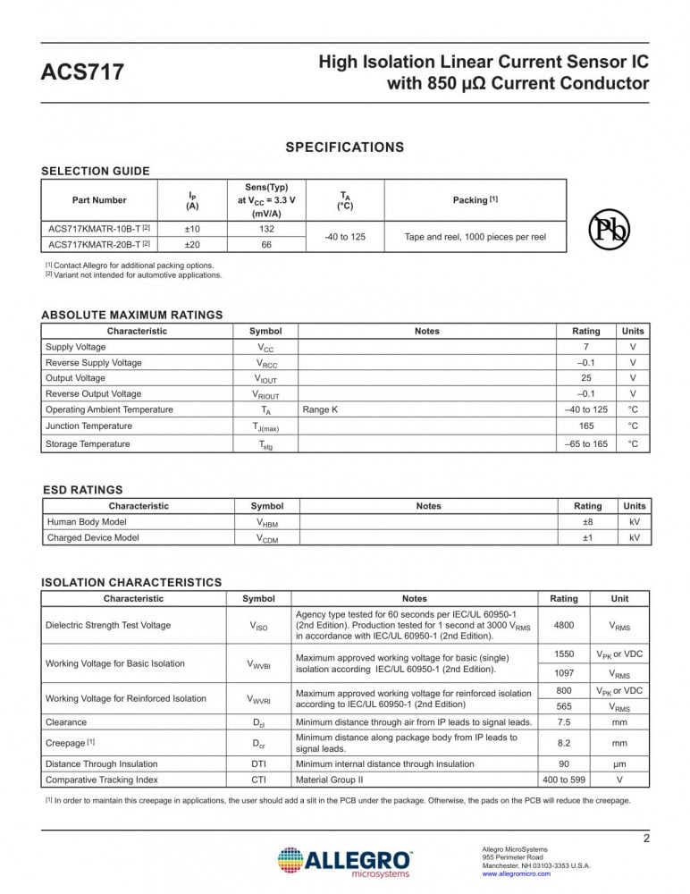 ACS717 datasheet page 3