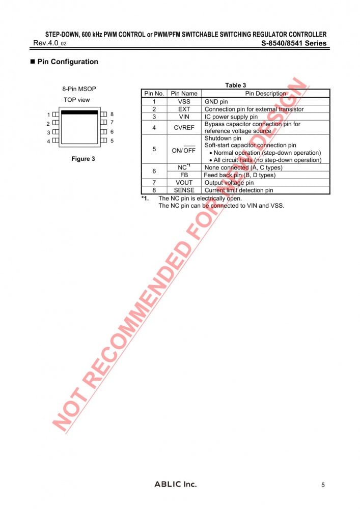 ABLIC S-8541 series datasheet page 5