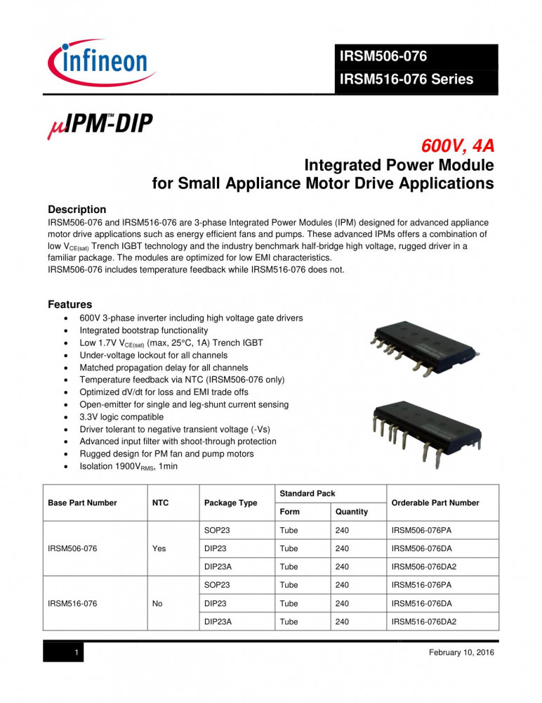 IRSM506-076PA datasheet page 1