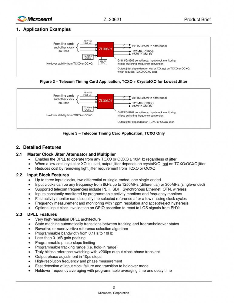 ZL30621 product brief page 2