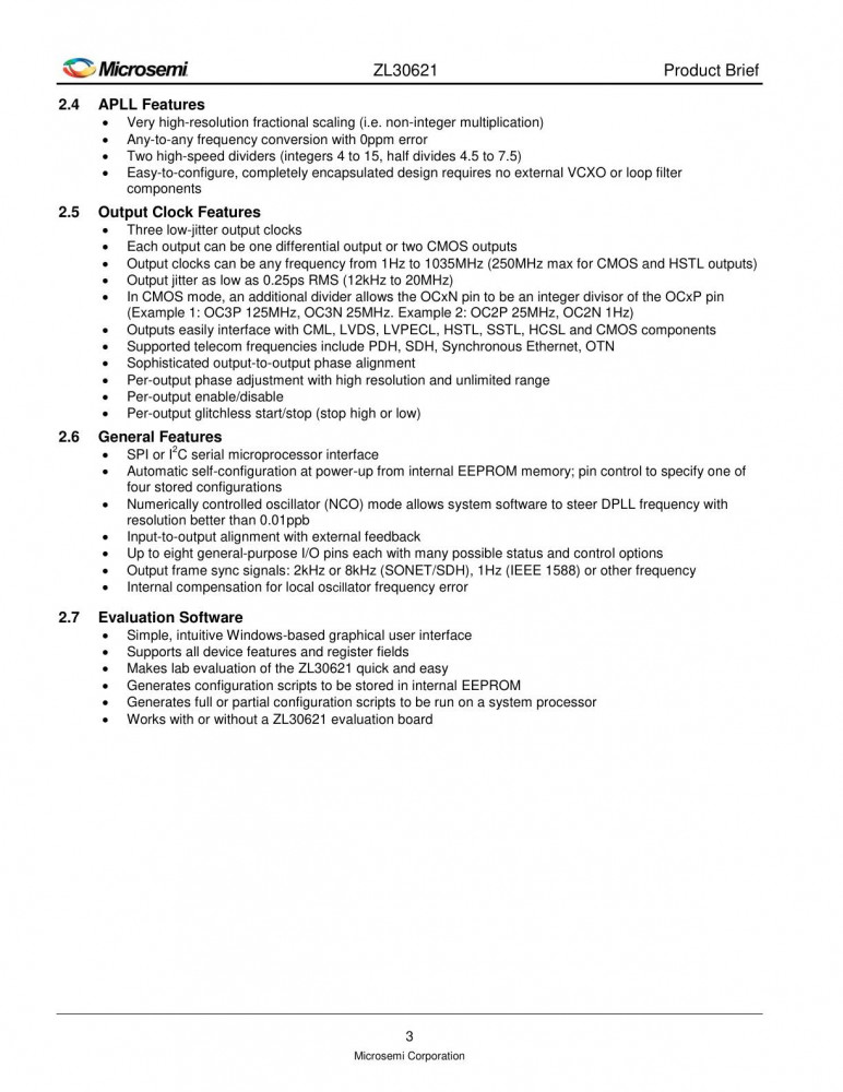 ZL30621 product brief page 3