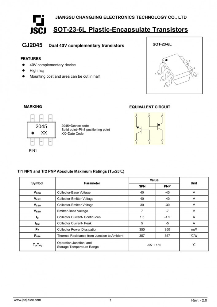 CJ2045 datasheet page 1