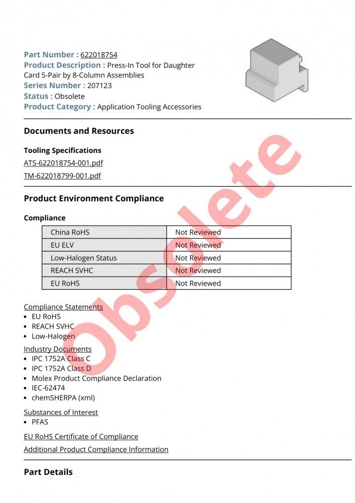 Tooling document preview, page 1
