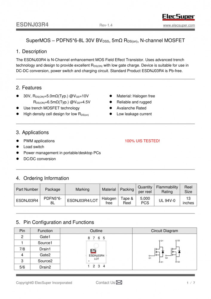 ESDNJ03R4 datasheet page 1