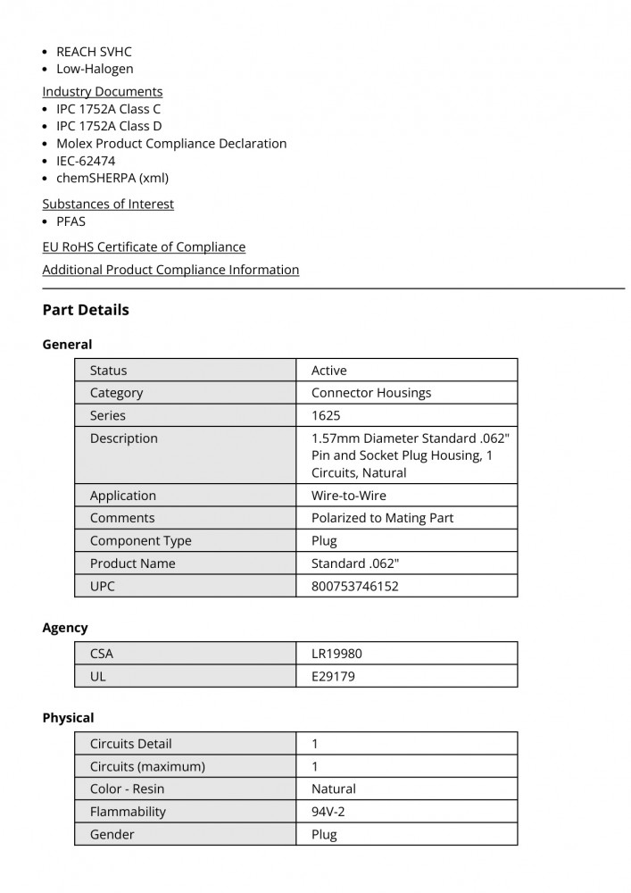 Connector specification document page 2