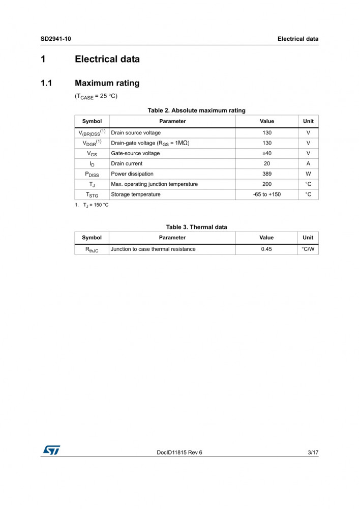 SD2941-10W datasheet page 3