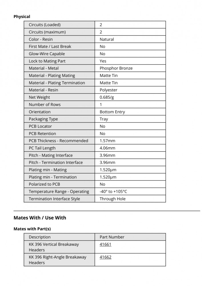 Molex KK 396 technical document page 3