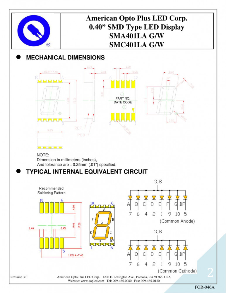 SMA401LA technical documentation, page 2