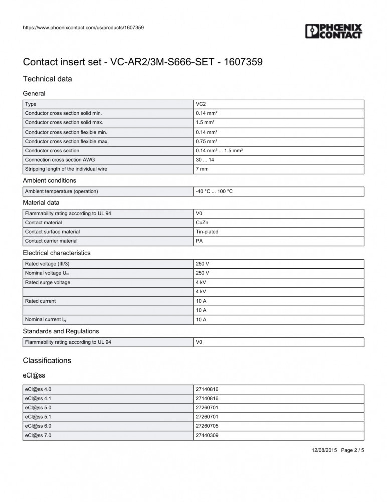 Phoenix Contact 1607359 product documentation page 2