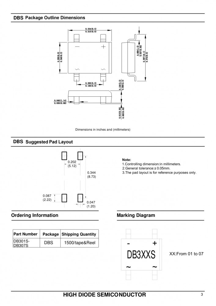 High Diode DB307S datasheet page 3