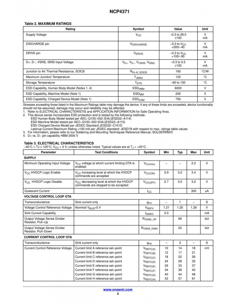 NCP4371 document page 4