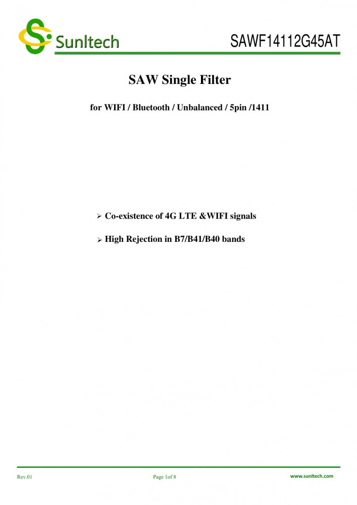 SAWF14112G45AT datasheet page 1