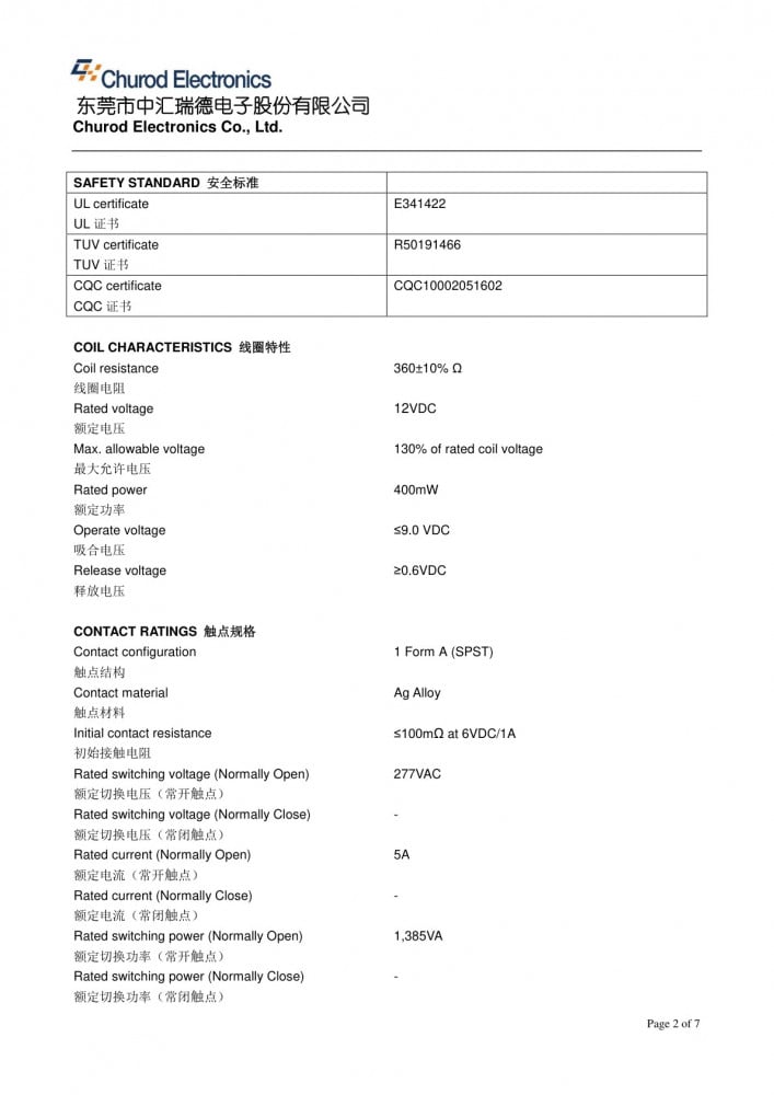 A2-S-112DA2 specification page 2