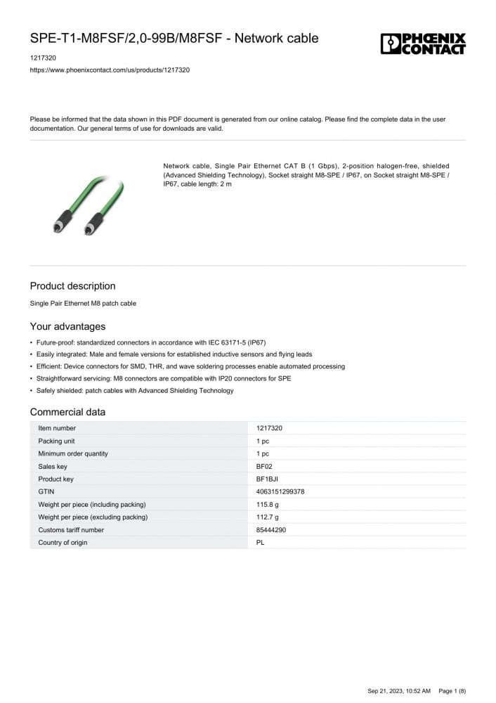 Phoenix Contact 1217320 document page 1