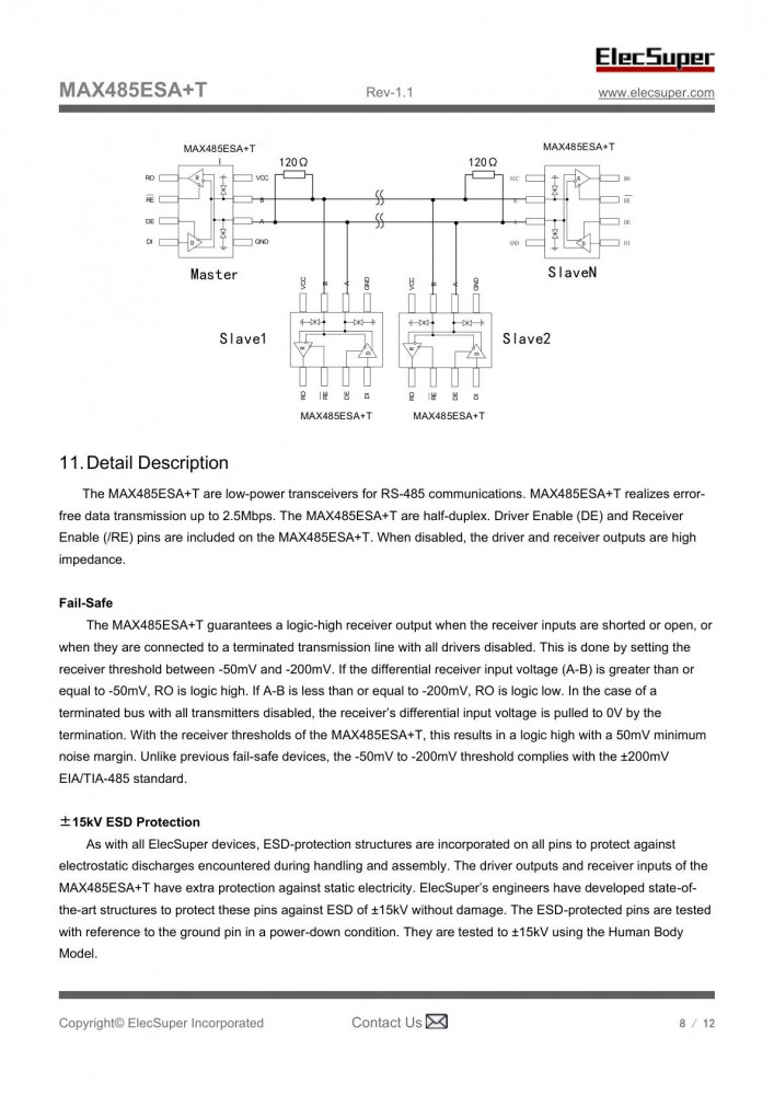 MAX485ESA+T datasheet page 8