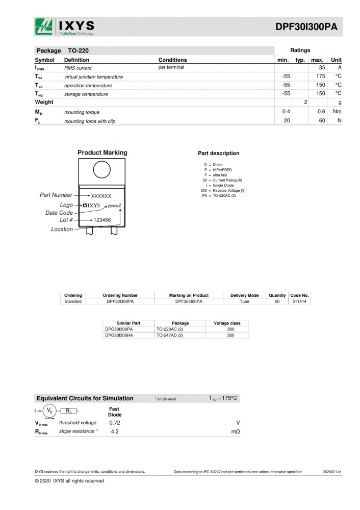 DPF30I300PA datasheet page 3