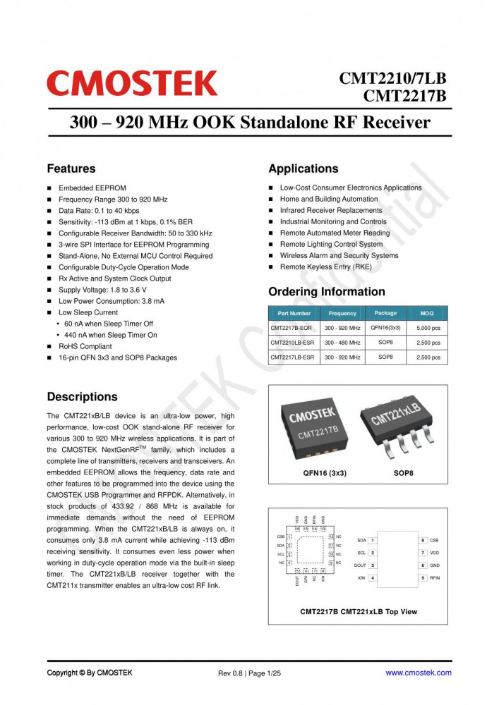 CMT2210LB-ESR datasheet page 1
