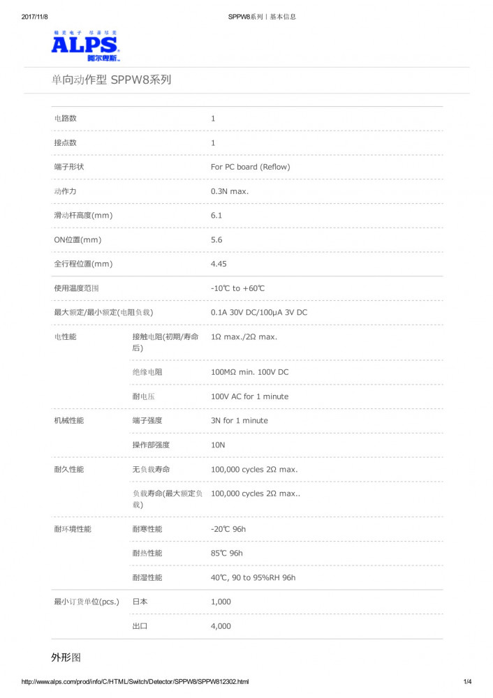 SPPW812302 technical document page 1
