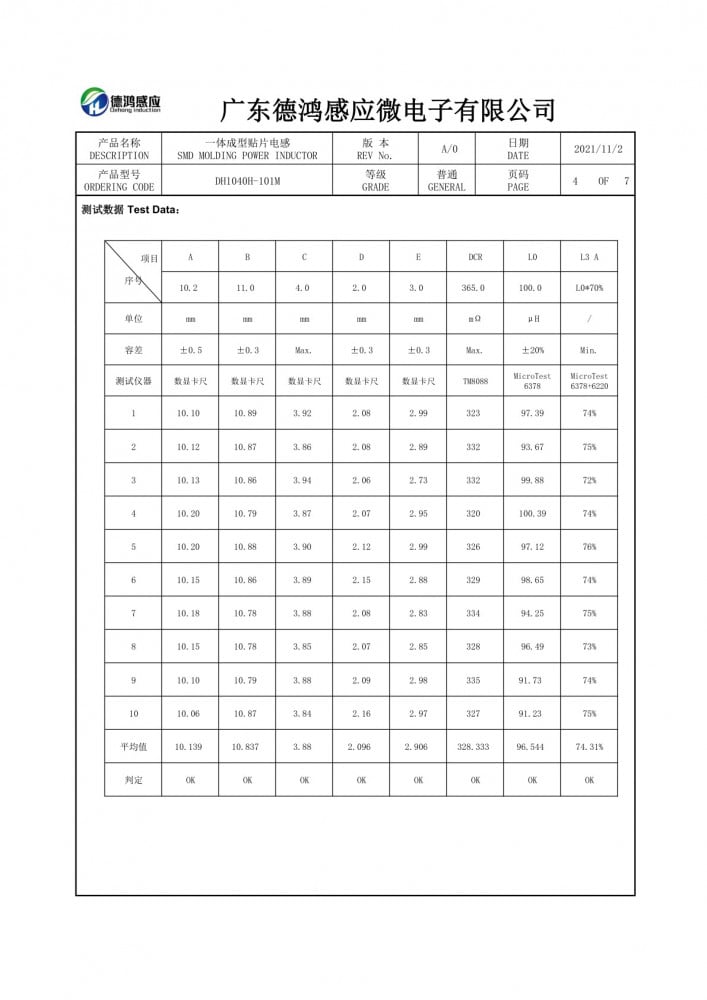 DH1040H-101M approval document page 5