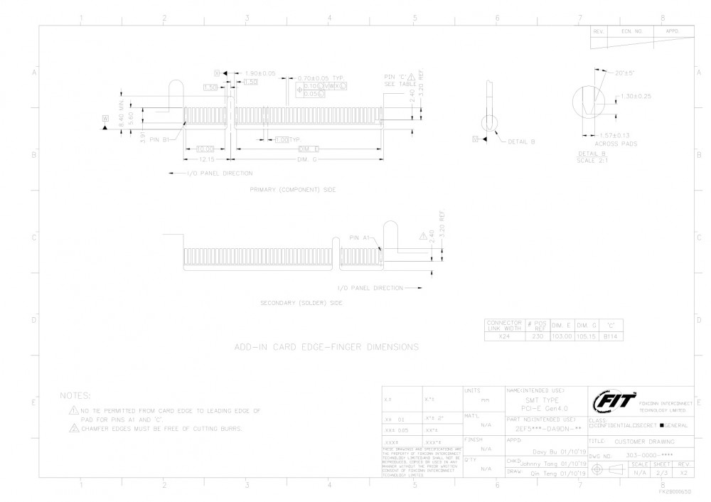 FOXCONN 2EF5B57-DA9DN-5F customer drawing page 2