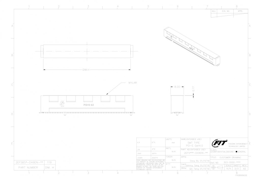FOXCONN 2EF5B57-DA9DN-5F customer drawing page 3