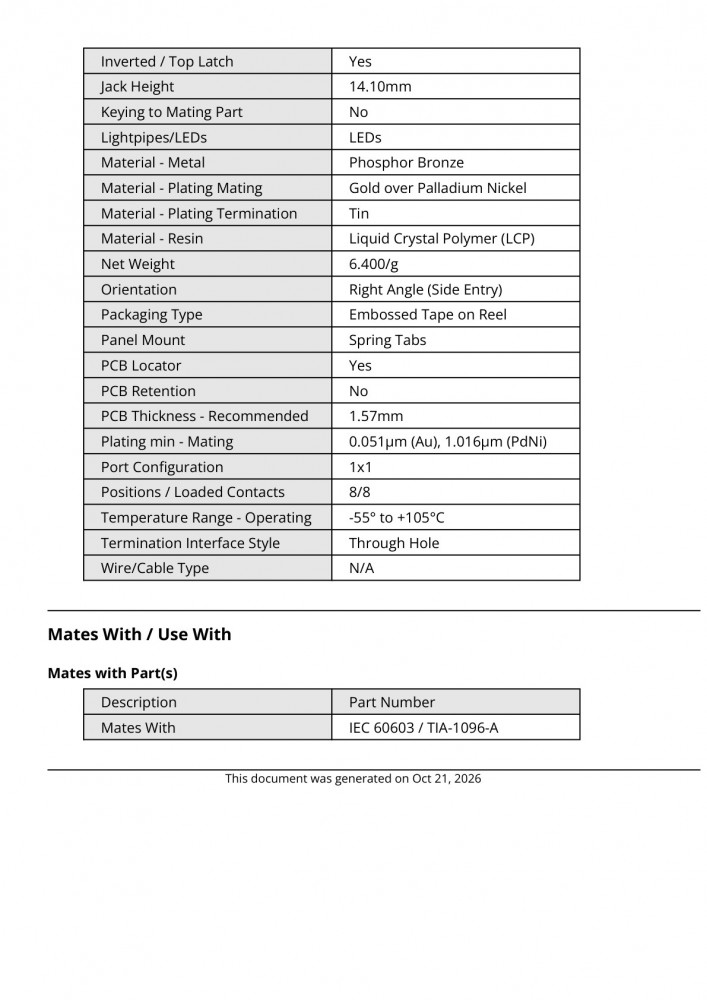 Technical document image 3 for MOLEX 940118628