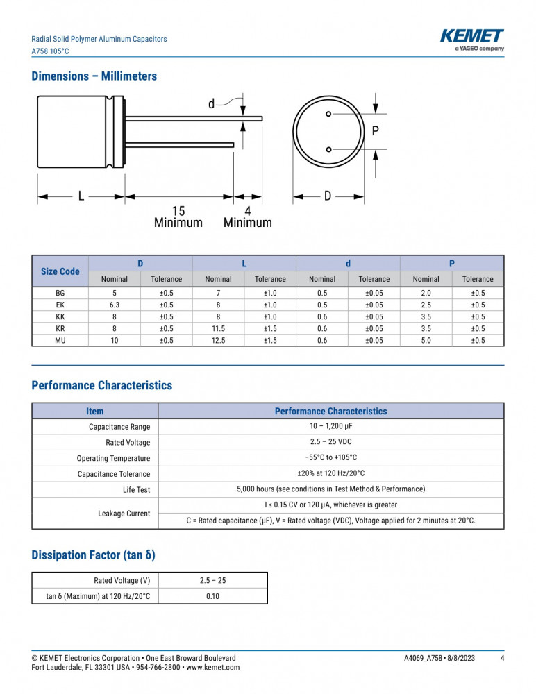 KEMET A758 datasheet page 4
