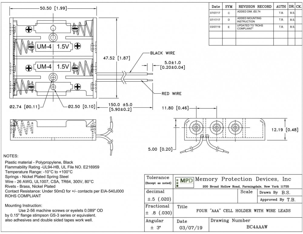 BC4AAAW technical drawing preview