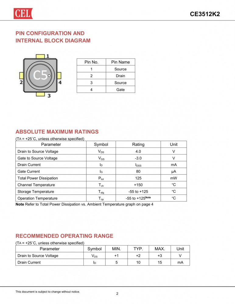 CE3512K2-C1 datasheet page 2