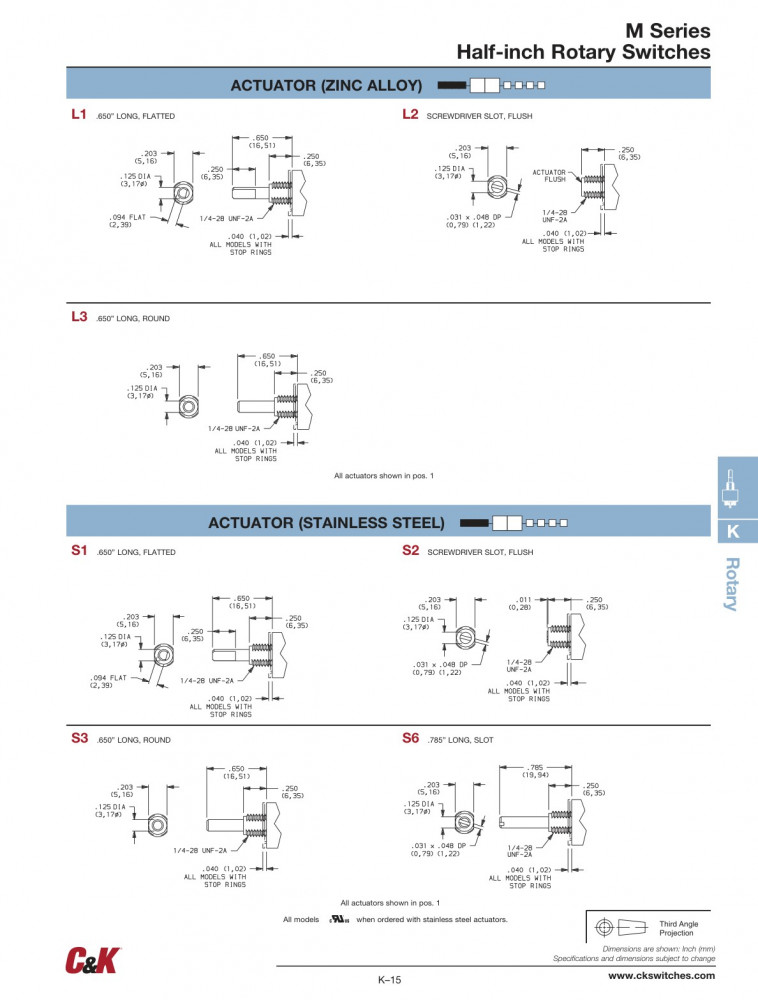 C&K MA00 series technical document page 3