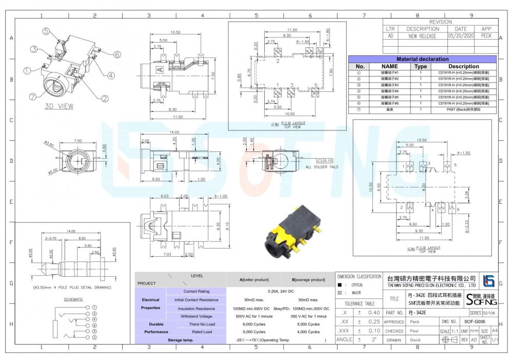 SOFNG PJ-342E technical document preview