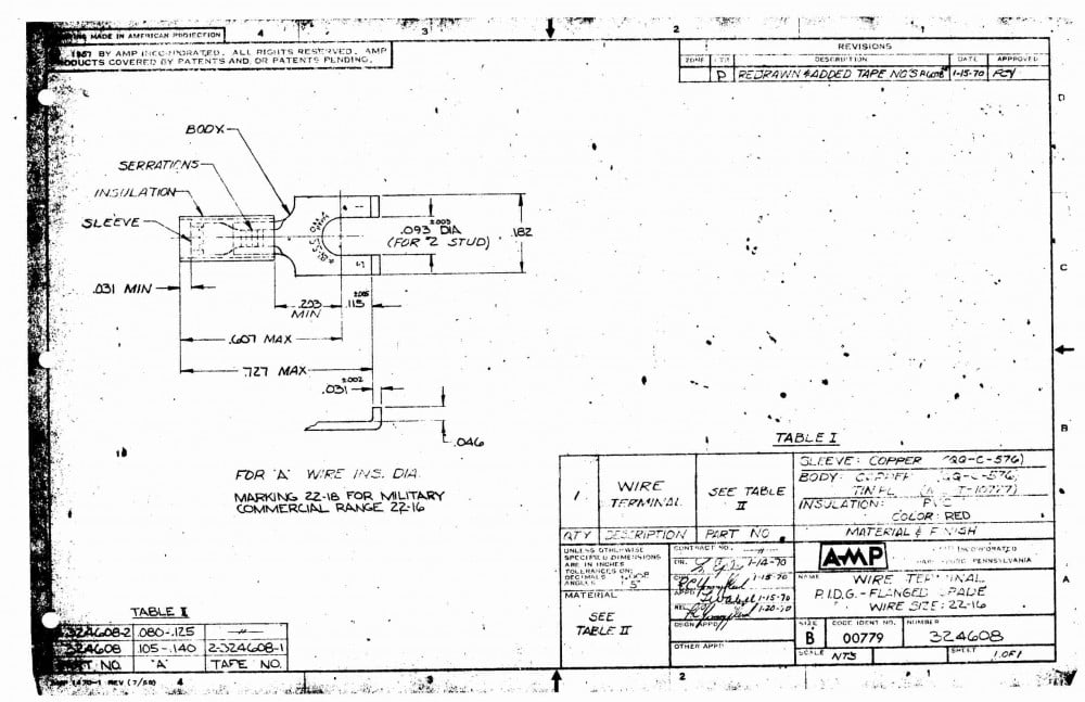 TE Connectivity 324608 wire terminal drawing preview