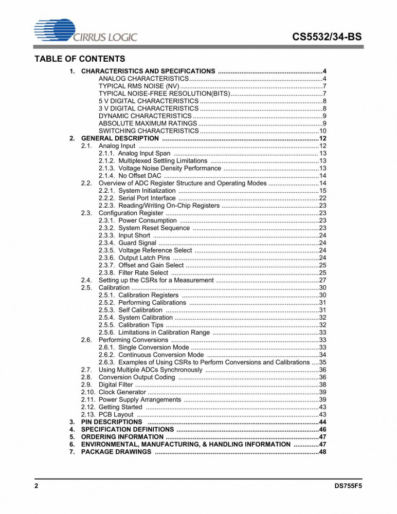 CS5532-BSZR datasheet page 2