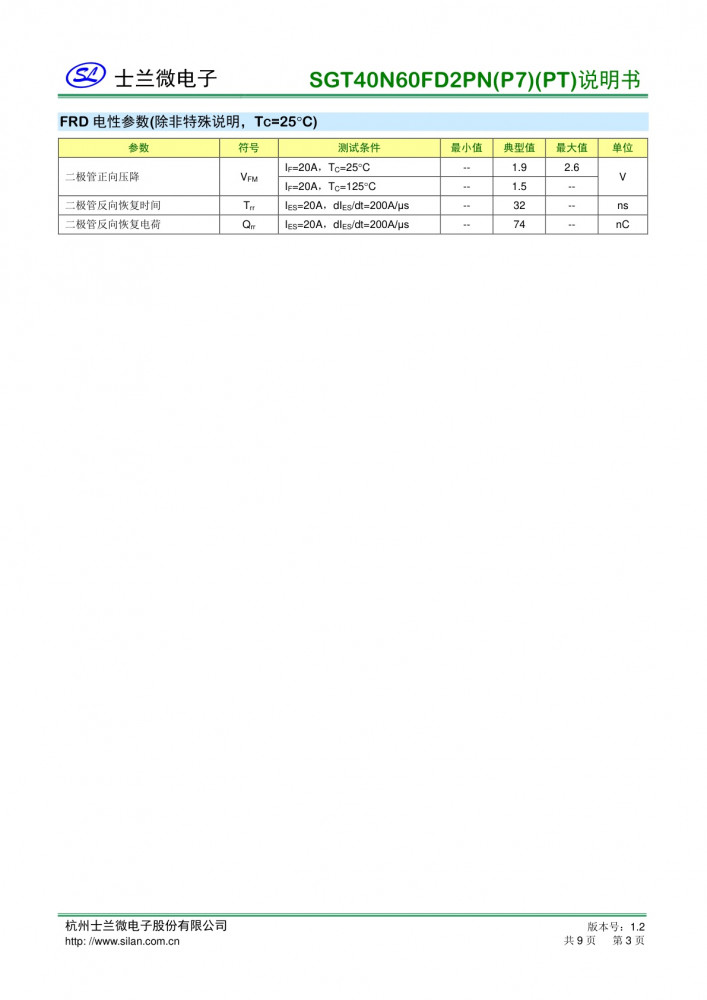 SGT40N60FD2PN datasheet page 3