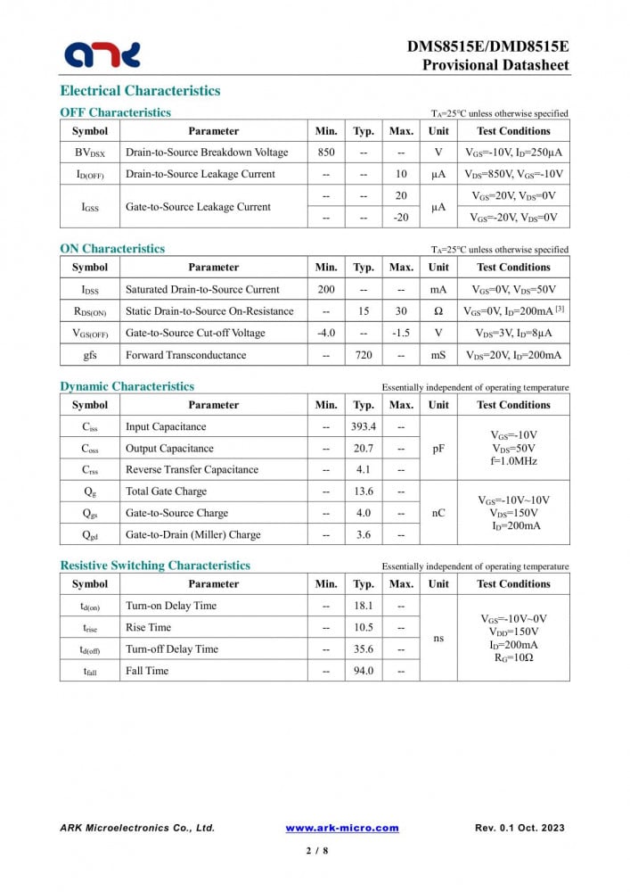DMD8515E datasheet page 2