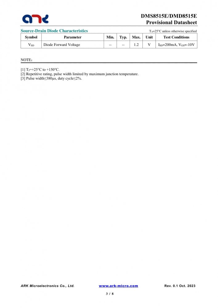DMD8515E datasheet page 3