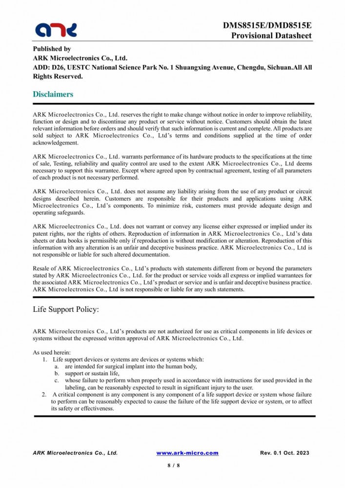 DMD8515E datasheet page 8