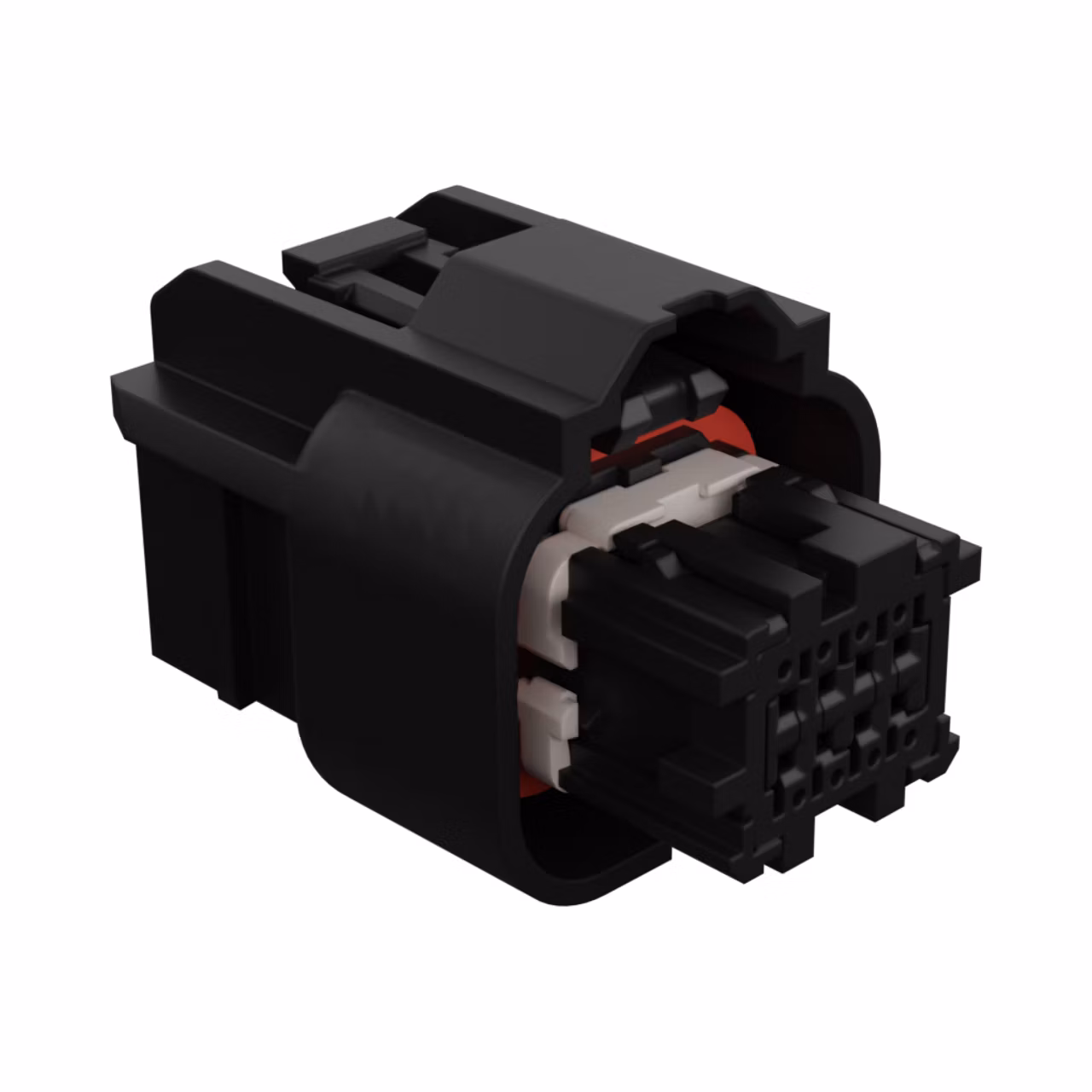 Mini50 Sealed Receptacle Housing, Dual Row, without CPA, 8 Circuits, Polarization Option A, Black for sale