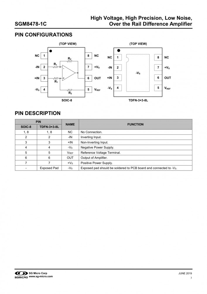 SGM8478-1C datasheet page 3