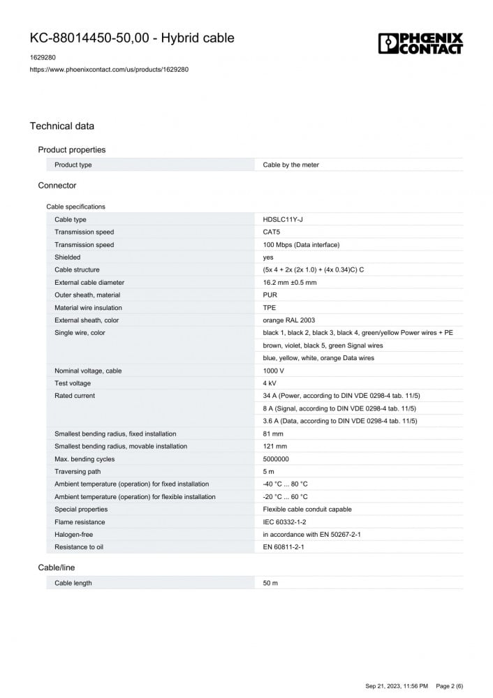 Phoenix Contact 1629280 technical document page 2