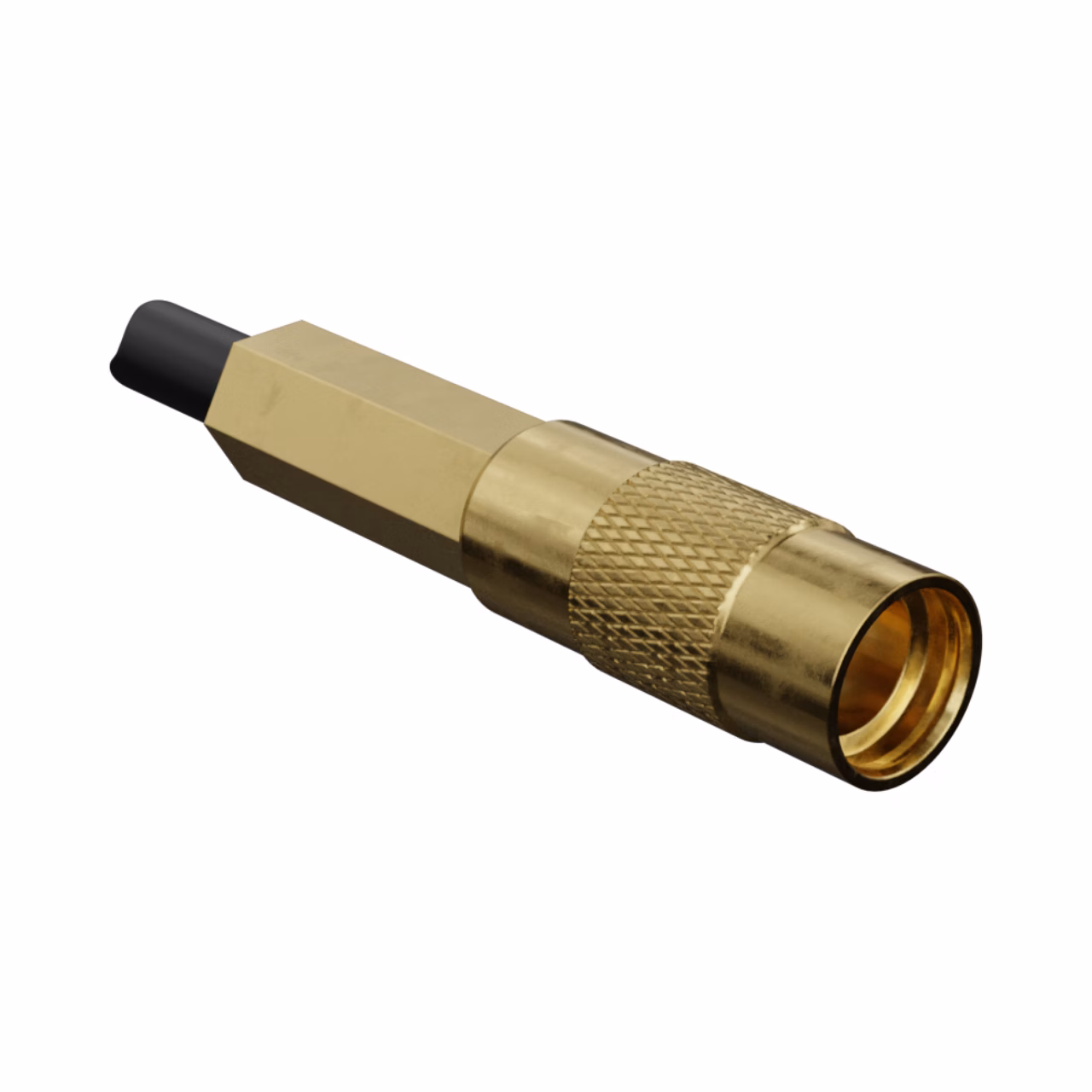 MMCX Jack, Straight, Crimp, RG-178/RG-196 Cable, Brass Body, 0.25µm Gold (Au) Plating, Bag, 50 Ohms for sale