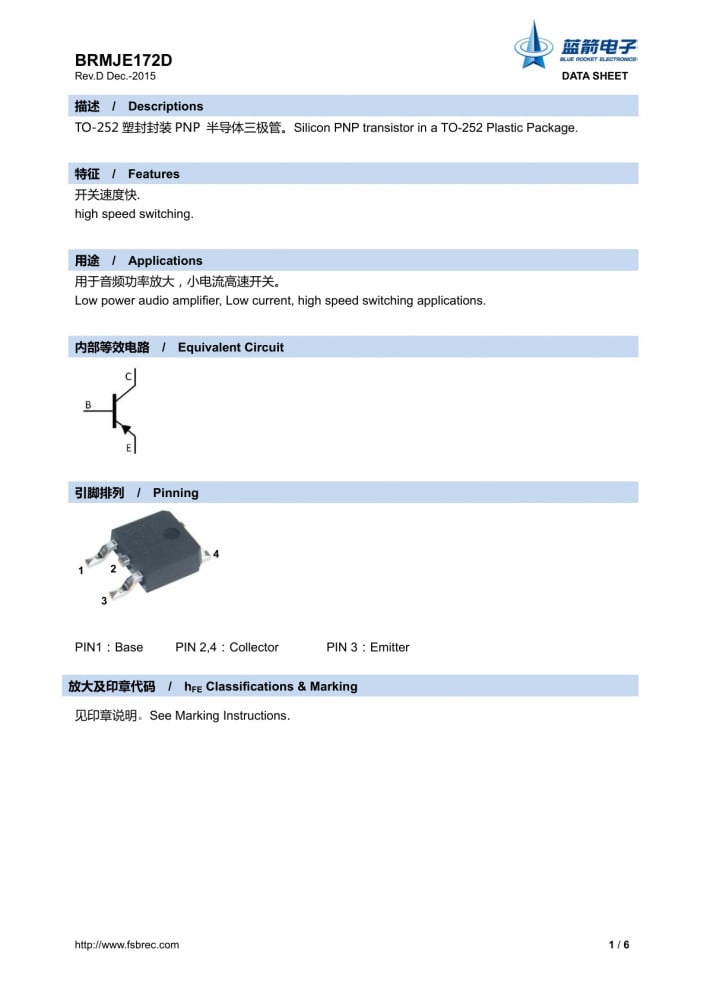 BRMJE172D datasheet page 1