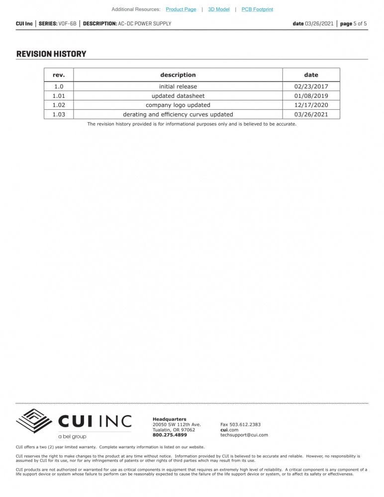 CUI VOF-6B-S15 datasheet page 5