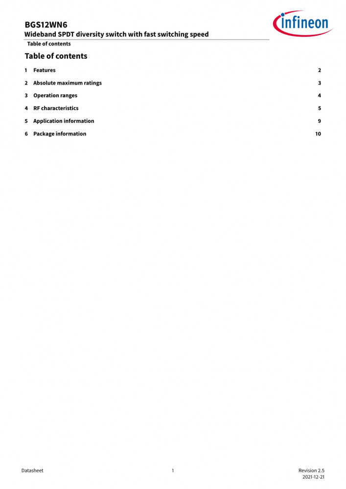 BGS12WN6 datasheet page 2