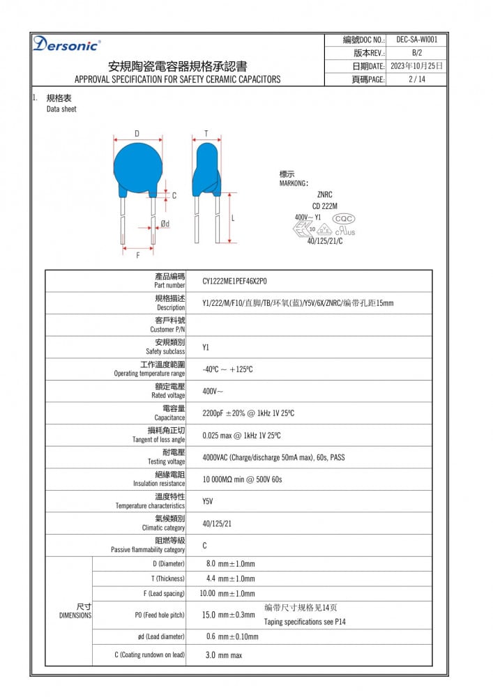 CY1222ME1PEF46X2P0 approval specification page 3