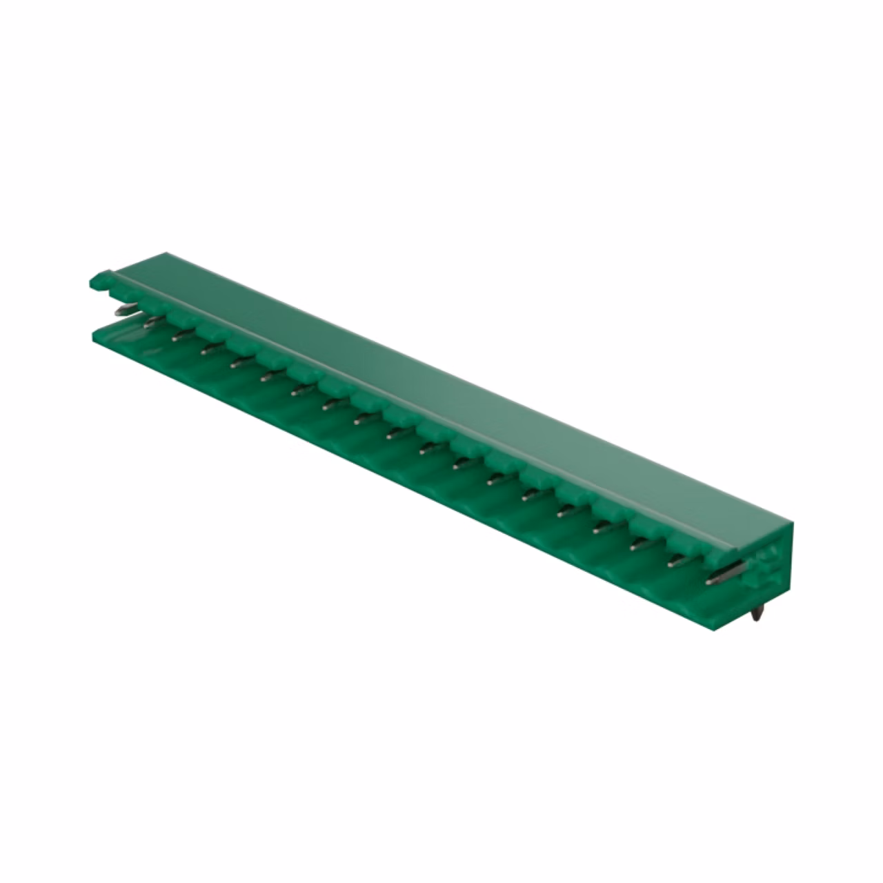 5.08mm Pitch Eurostyle Right-Angle PCB Header, Open Ends, Green Housing, 19 Circuits for sale
